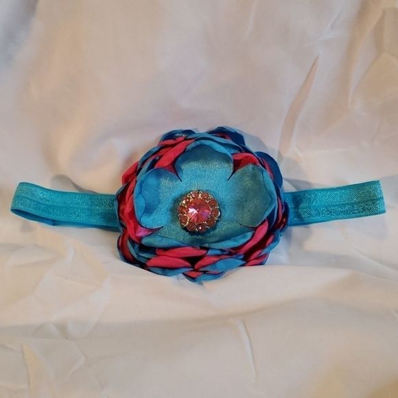 Jackie Sherwood | Accessories | Newpink And Blue Flower Headband | Poshmark